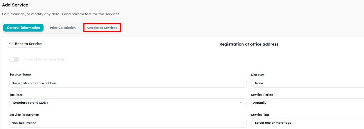 Associating Sub-Services - FigsFlow Support